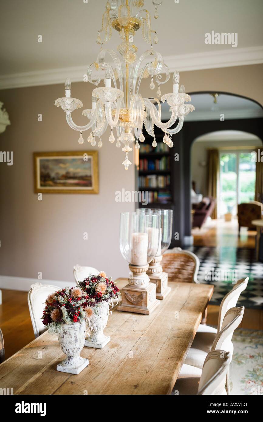 Luxury European villa interior of the dining room Stock Photo - Alamy