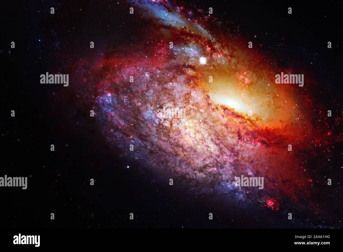 Universe scene with stars and galaxies in deep space showing the beauty ...