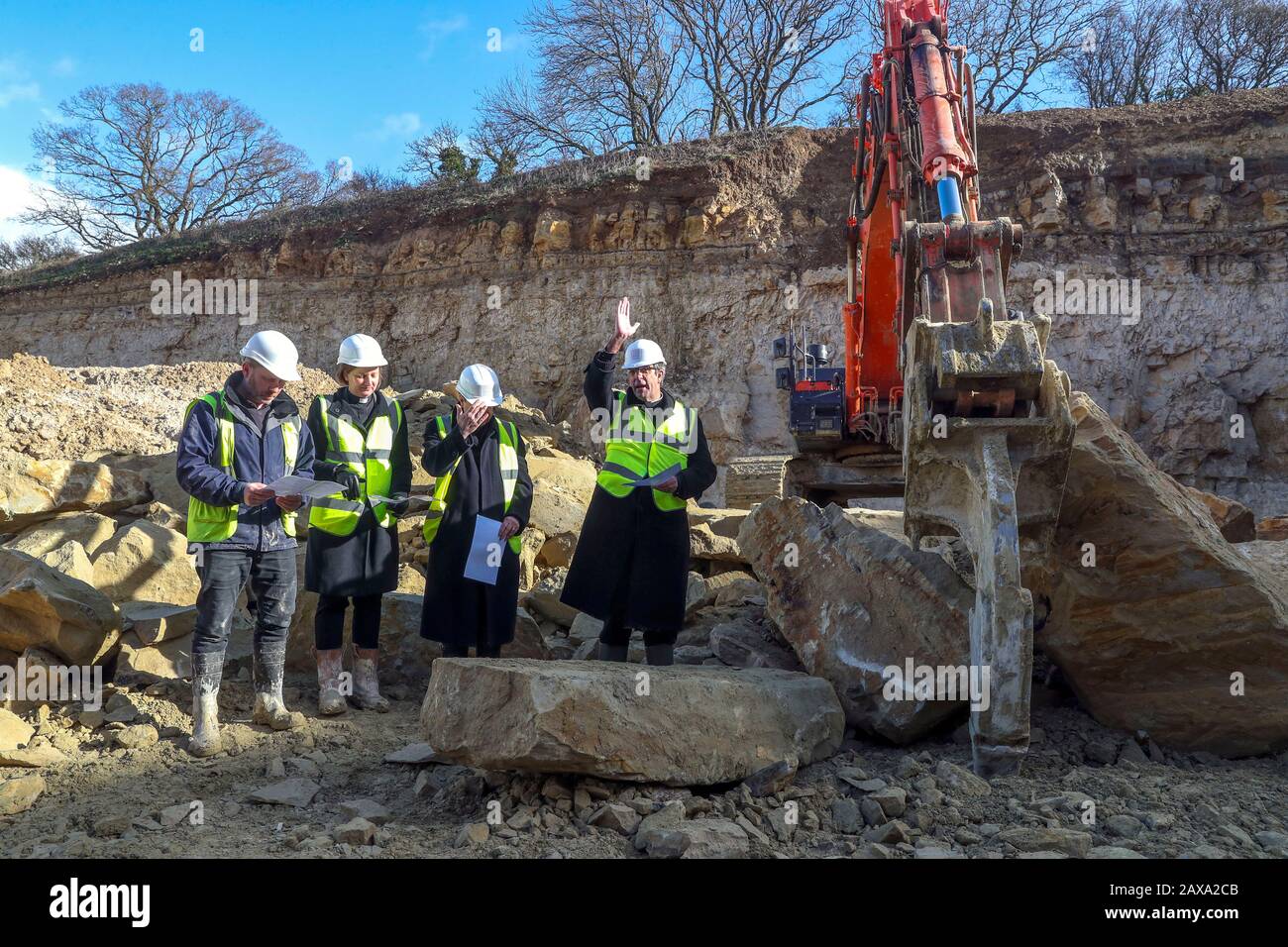 Blesses a stone at chicksgrove quarry in tisbury hi-res stock ...