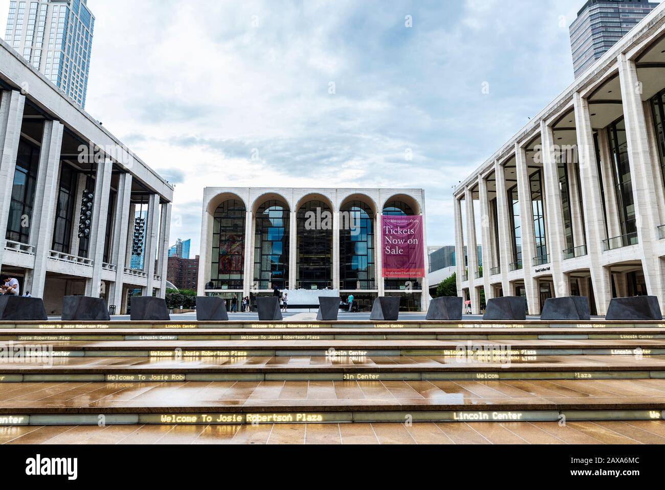 New York City, USA - August 3, 2018: Facade of the Metropolitan Opera ...