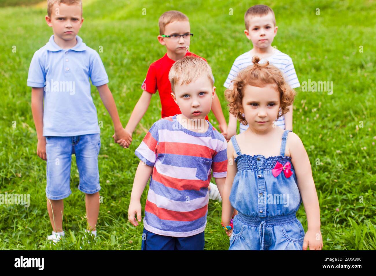 Happy kids having fun in the outdoor summer camp Stock Photo - Alamy
