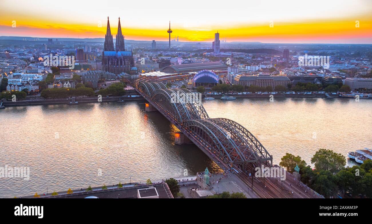 Cologne cathedral aerial hi-res stock photography and images - Alamy