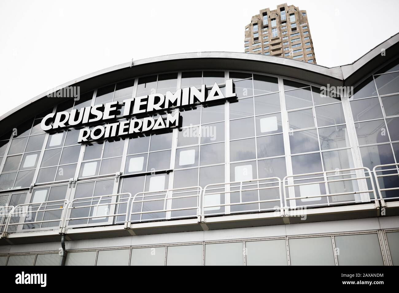 Cruise terminal building in Rotterdam, Kop van Zuid, Holland Stock ...