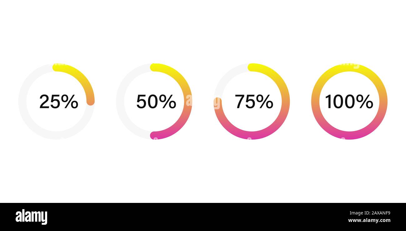 Coloder chart percentege infographic isolated circular progress ...