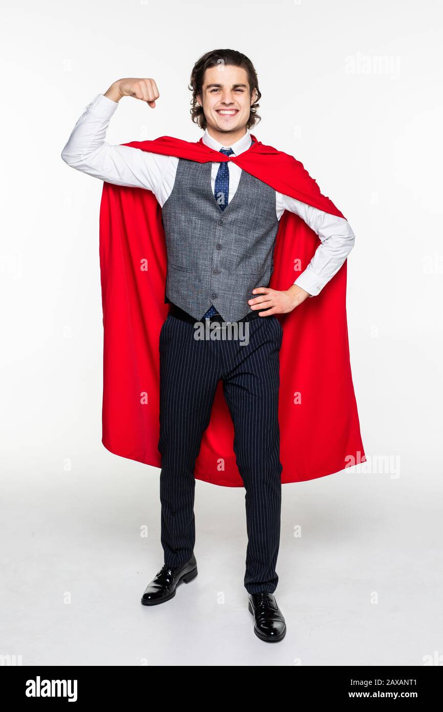 Superman isolated on the white background Stock Photo - Alamy