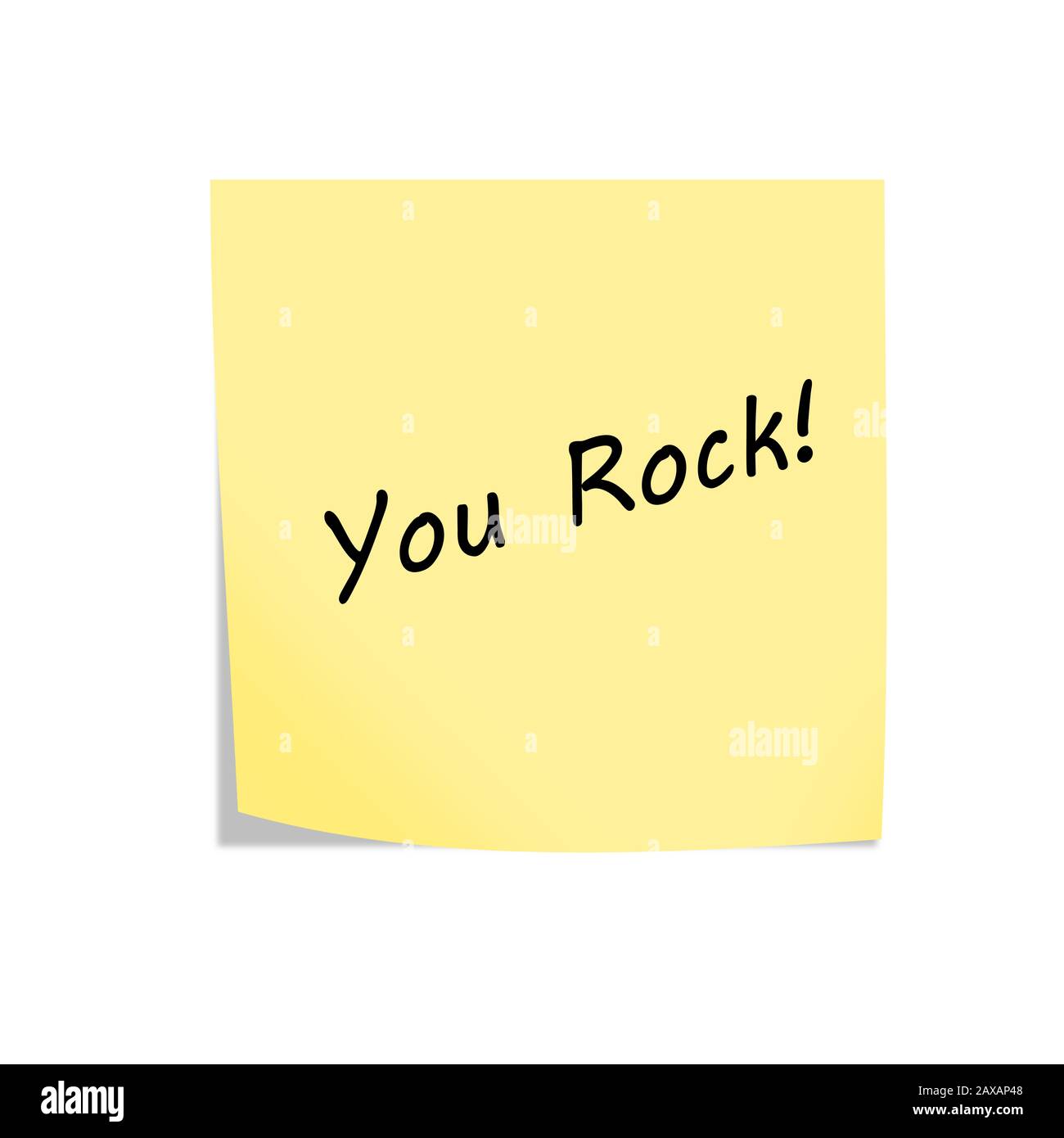 A You Rock reminder post note isolated on white with clipping path ...