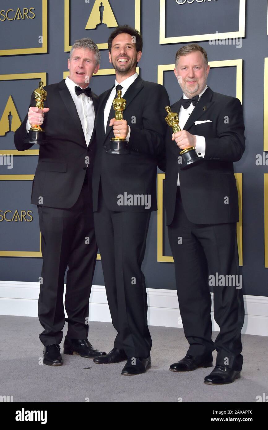 Los Angeles, USA. 09th Feb, 2020. Dominic Tuohy, Guillaume Rocheron and ...