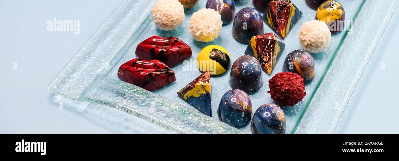 Molded chocolate pralines Stock Photo - Alamy
