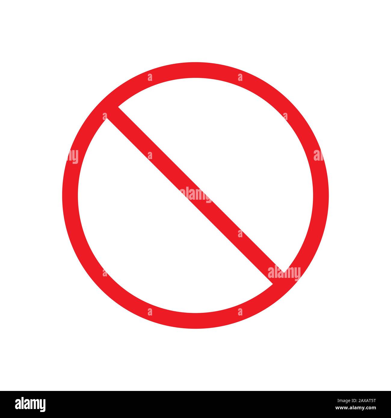 No sign or stop red mark isolated. Warning symbol. Signal for attention ...