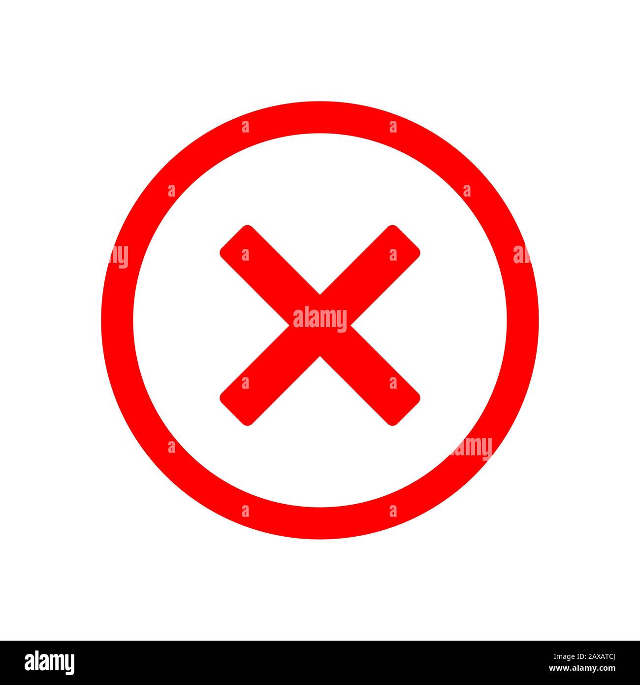 No sign or stop red cross mark isolated. Warning symbol. Signal for ...