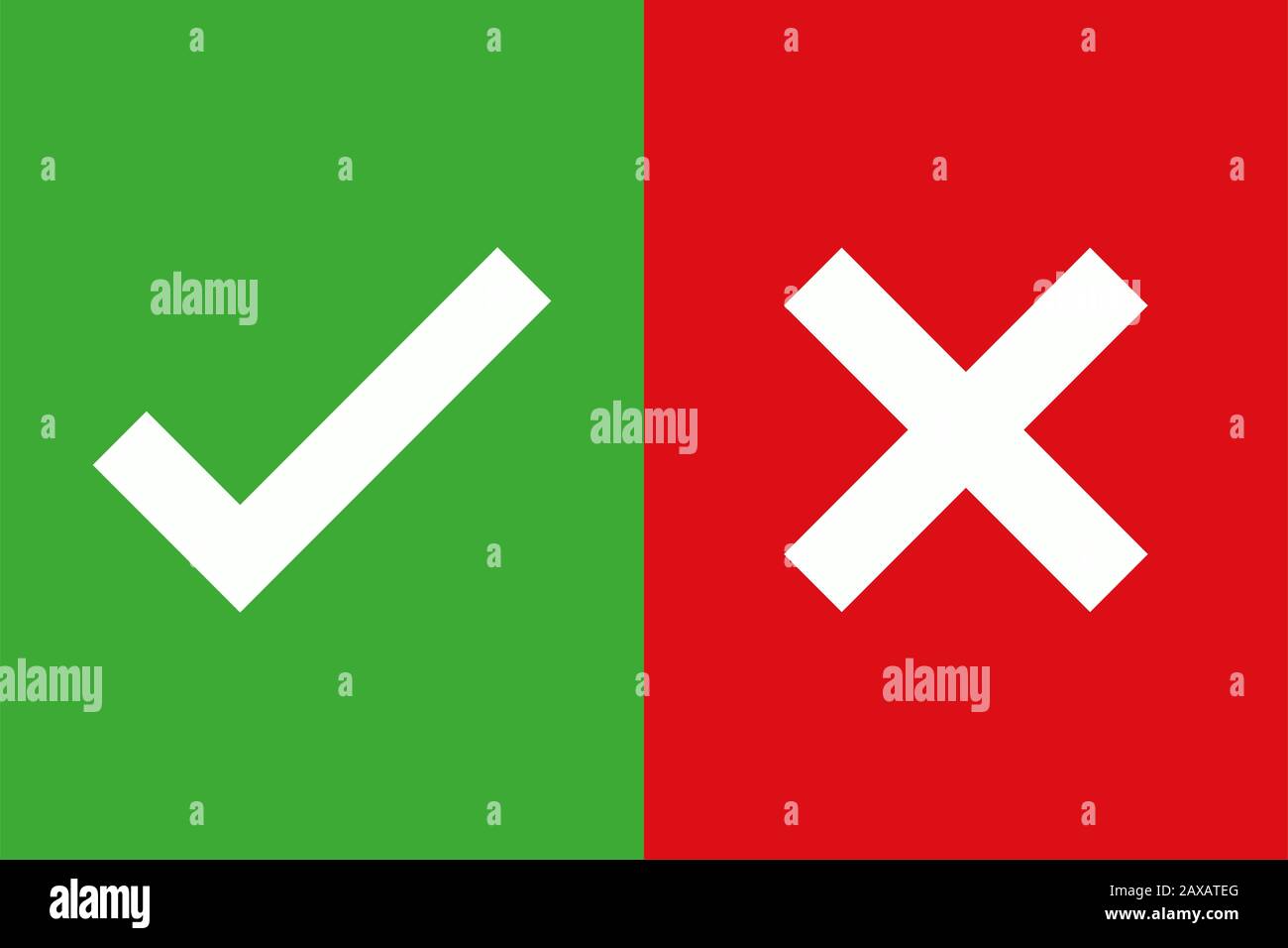 Yes no signs on green and red color. Checklist icons. Test symbols ...