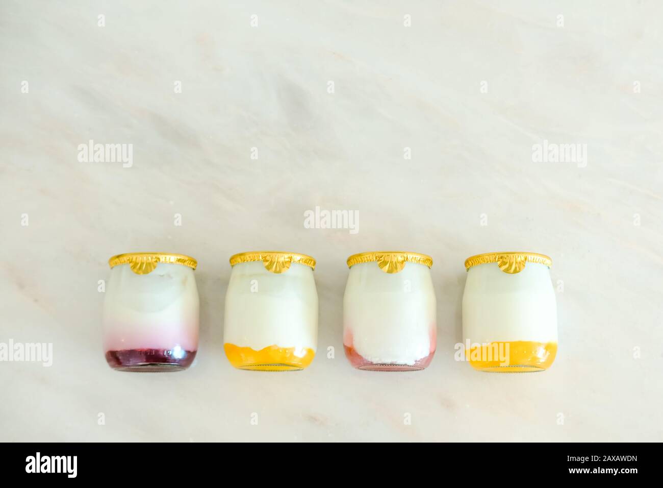 Natural healthy yoghurts Stock Photo - Alamy