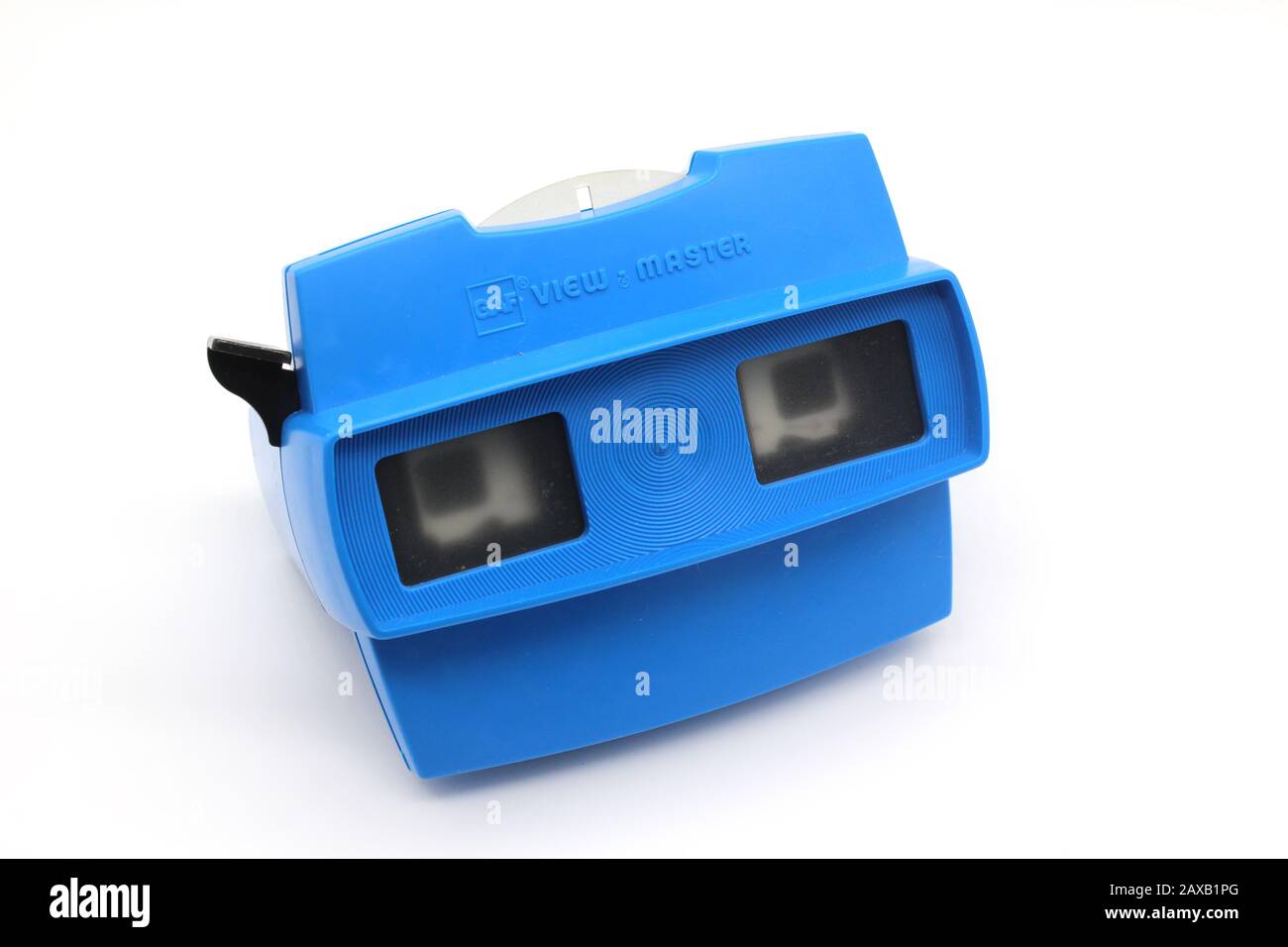 Vintage plastic stereoscopic slide viewer, front view, isolated on ...