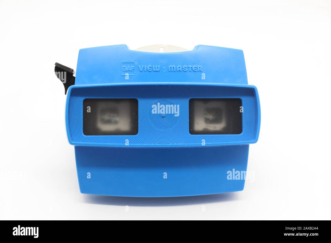 Vintage plastic stereoscopic slide viewer, front view, isolated on ...