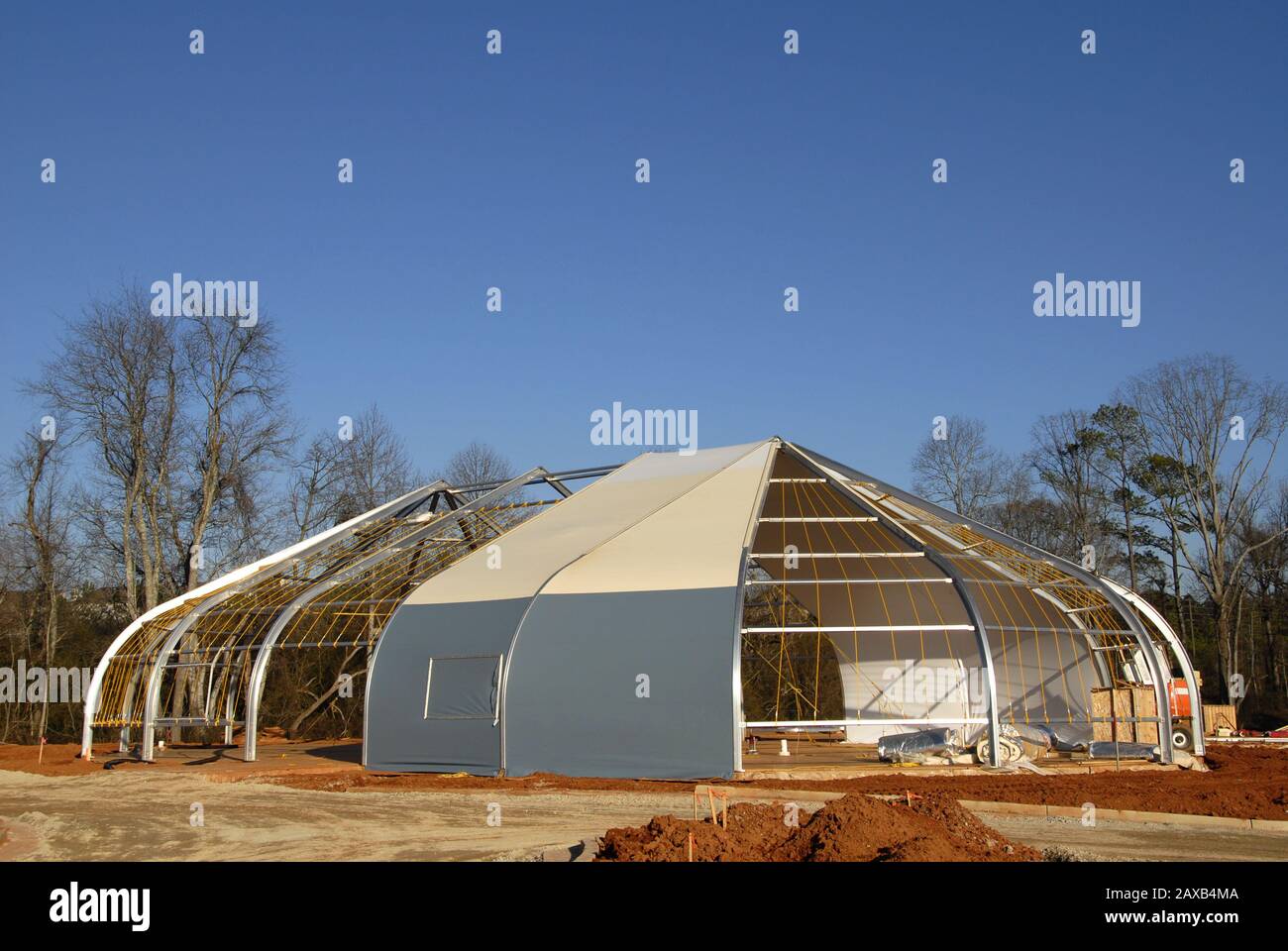 Commercial Building being constructed with steel framing and an ...