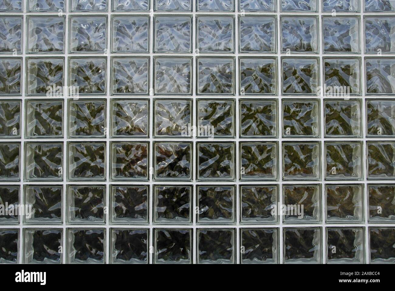 Wall made of Square Glass Blocks Stock Photo - Alamy