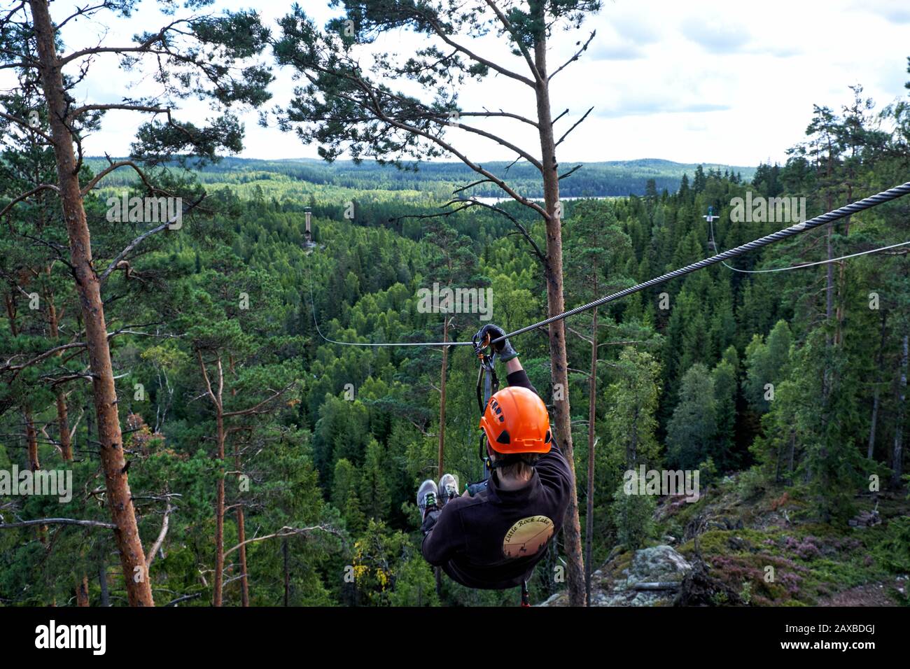 Single cable zip line hi-res stock photography and images - Alamy