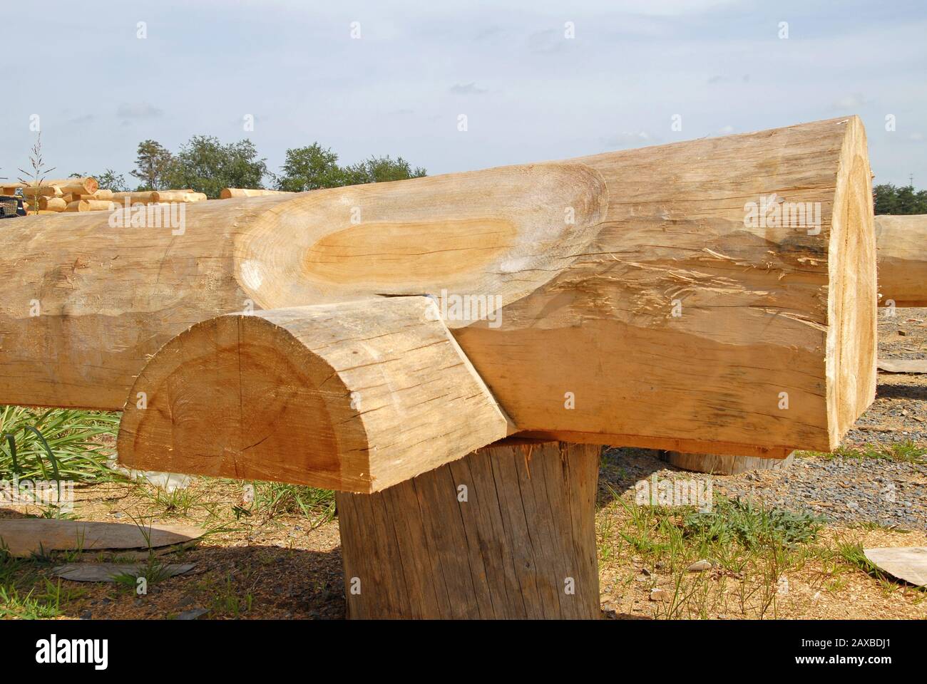 Close-up of Log Cabin Joinery Stock Photo - Alamy