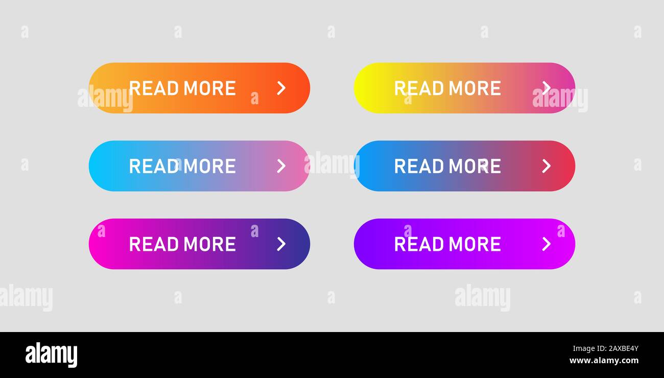 Colored buttons isolated. Read more design element. Buttons for web ...
