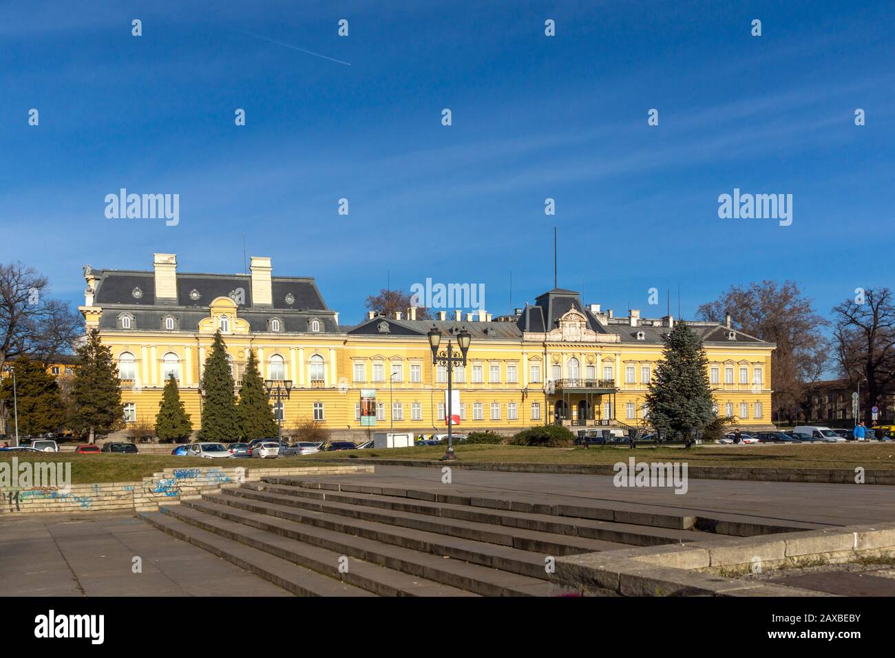 SOFIA, BULGARIA - JANUARY 22, 2020: Building of National Art Gallery (Royal Palace), Sofia ...