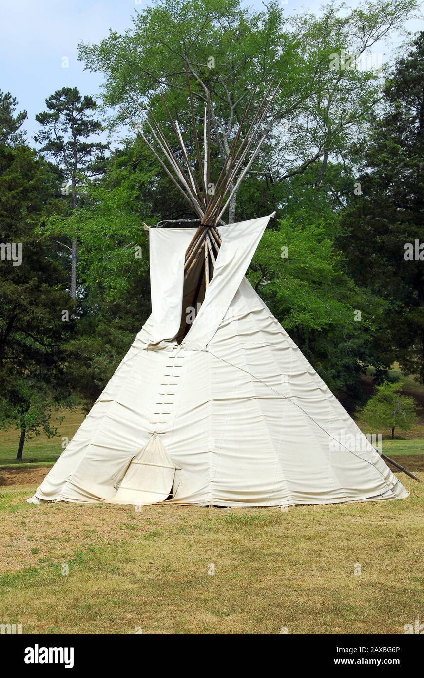 Native American Teepee on the edge of a meadow Stock Photo - Alamy