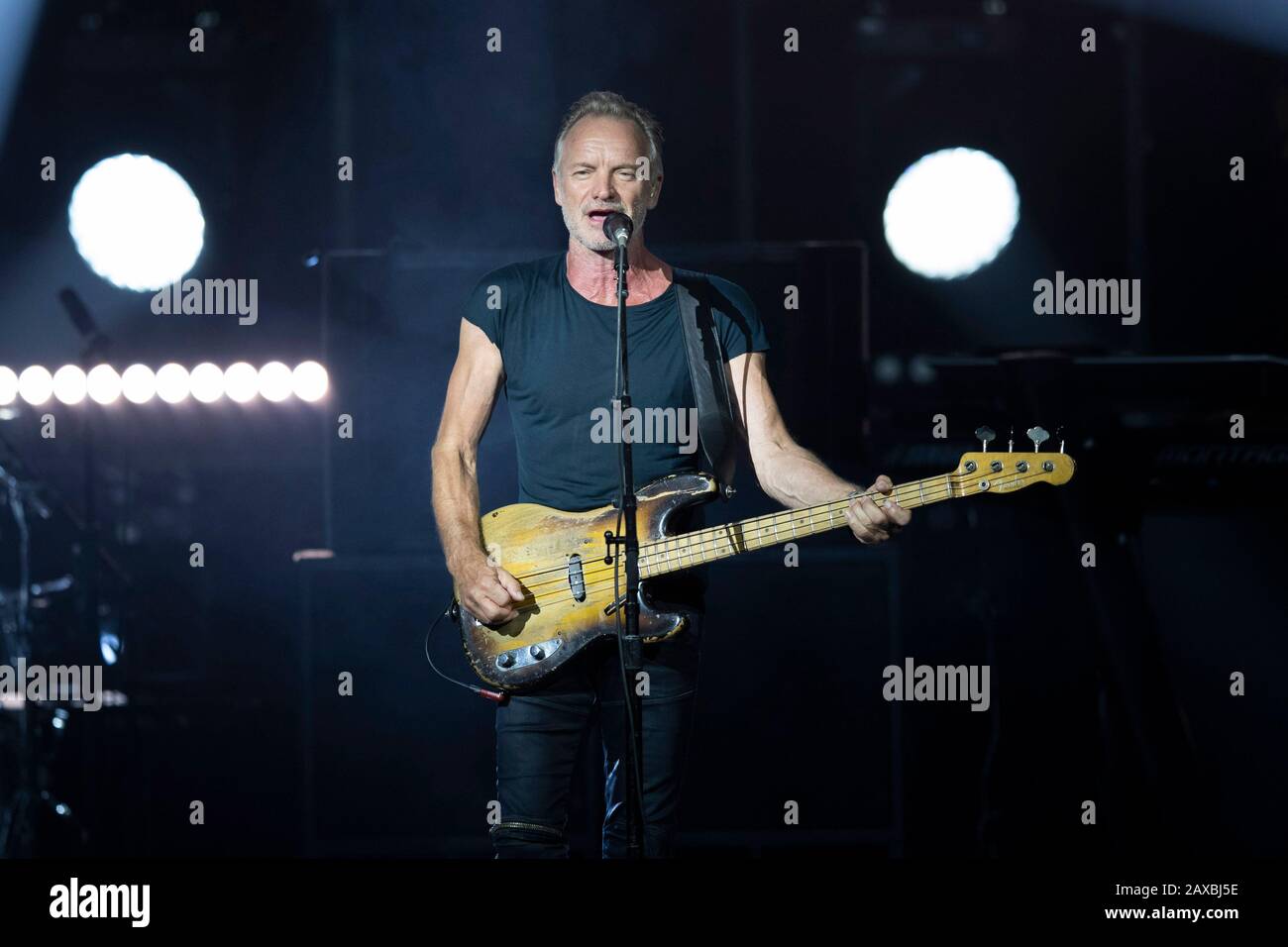 Singer Sting on stage during a concert at the Monte-Carlo Sporting ...