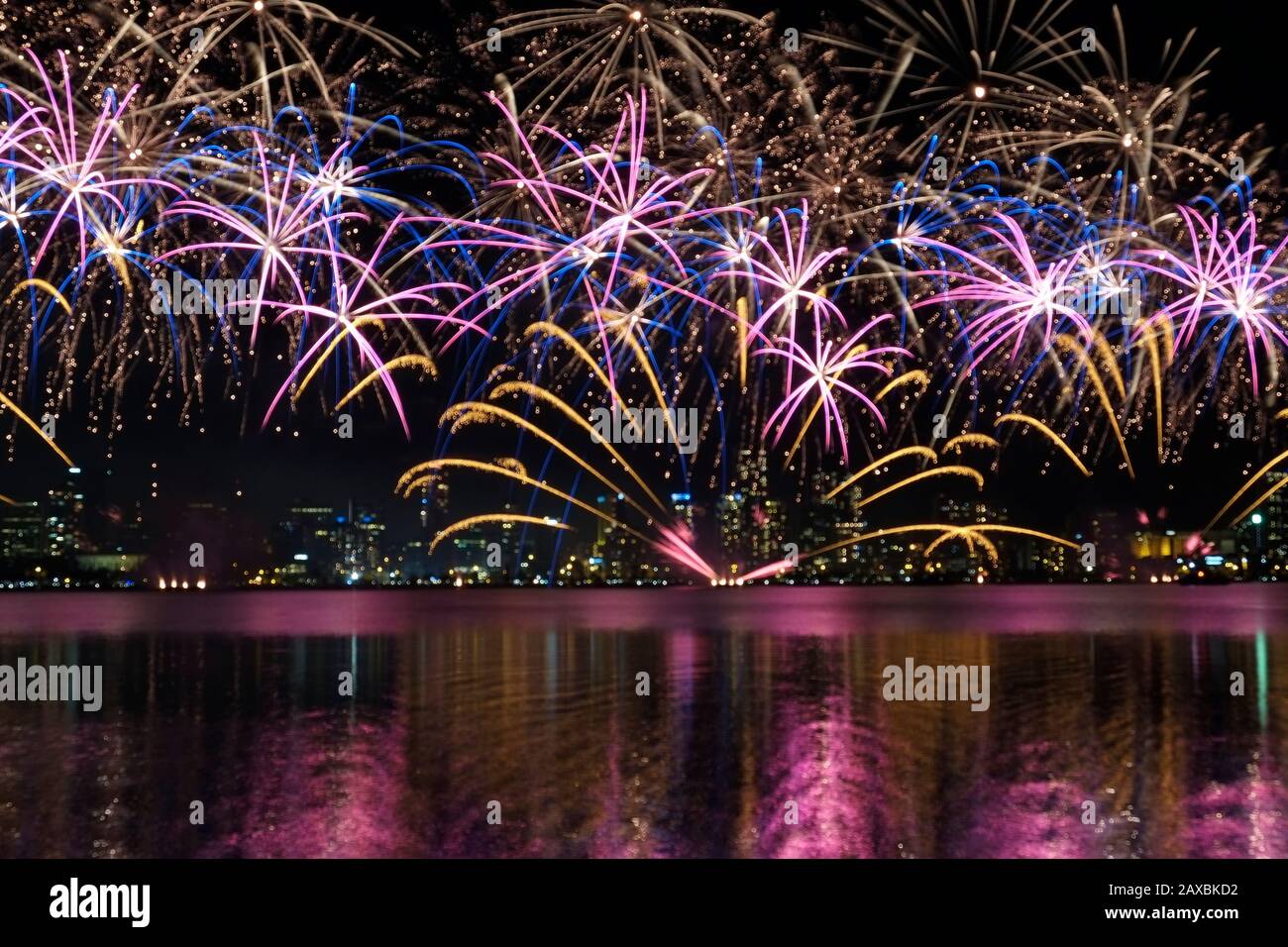Firework Display Australia Day Skyworks Swan River Perth Western ...