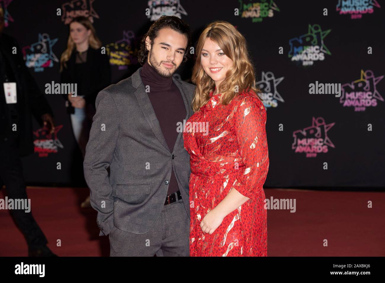 Anthony Colette and Eloise Martin on the red carpet before the 2019 NRJ ...