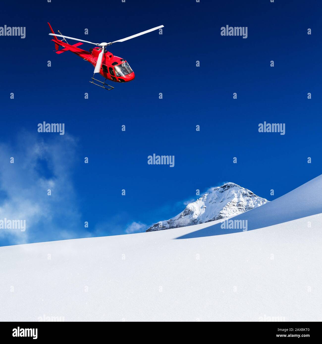 heli ski in fly over the alps Stock Photo - Alamy