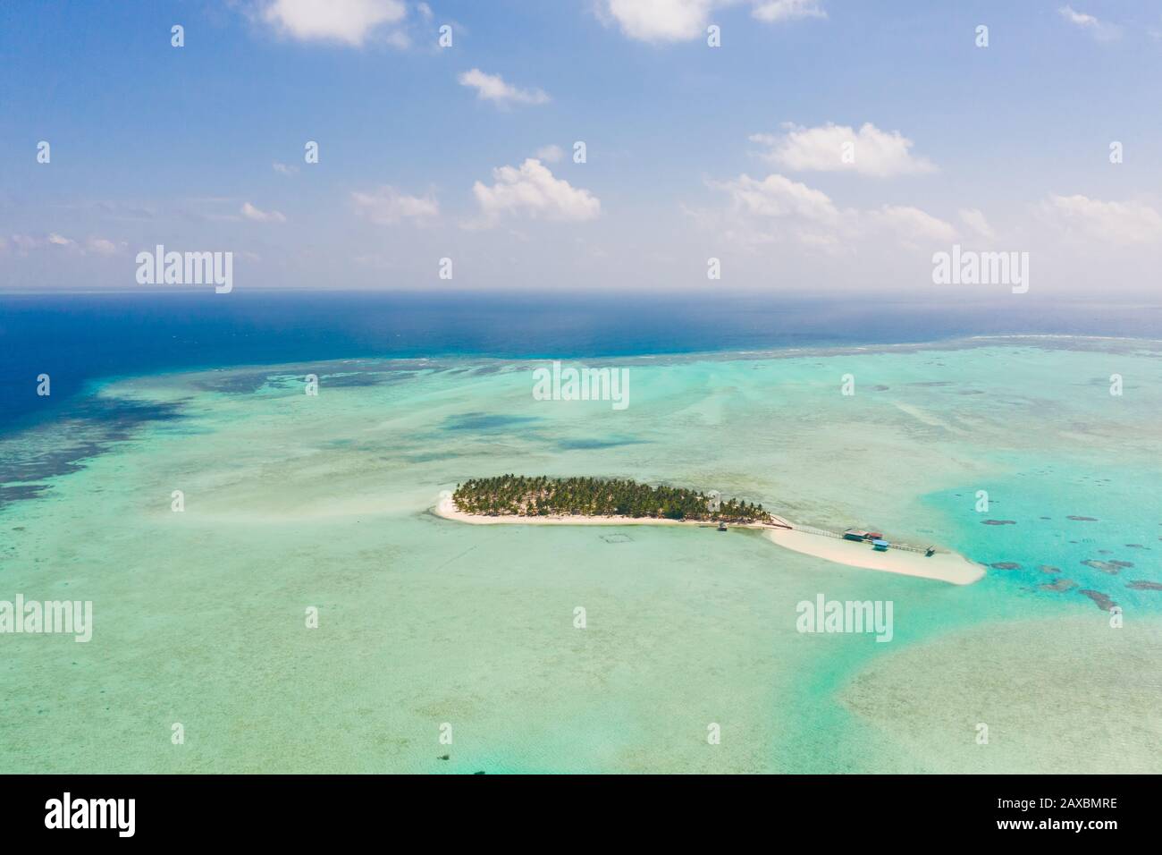 Onok Island Balabac, Philippines. The island of white sand on a large ...