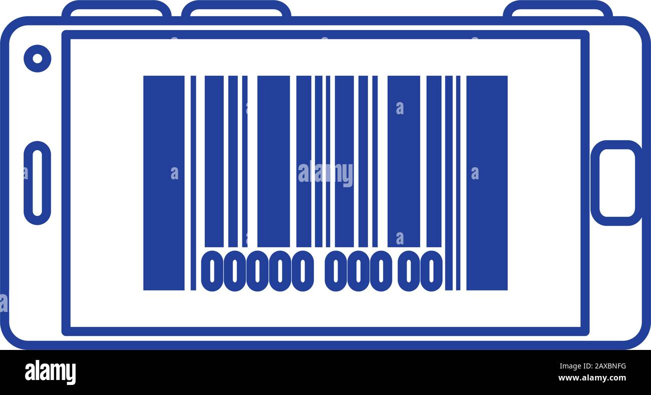 smartphone device with code bars in screen Stock Vector Image & Art - Alamy