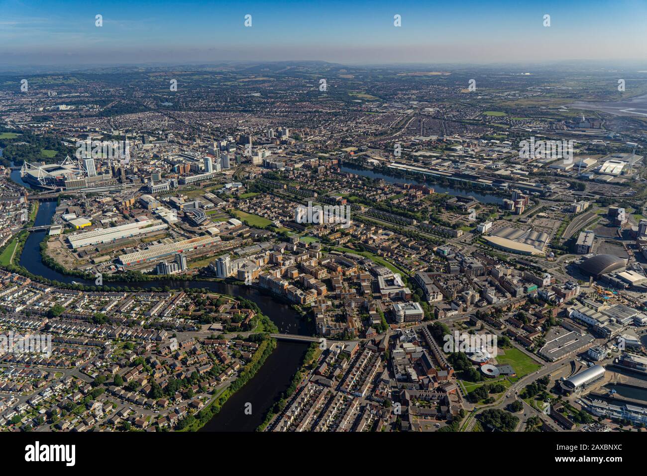 Cardiff bay aerial hi-res stock photography and images - Alamy