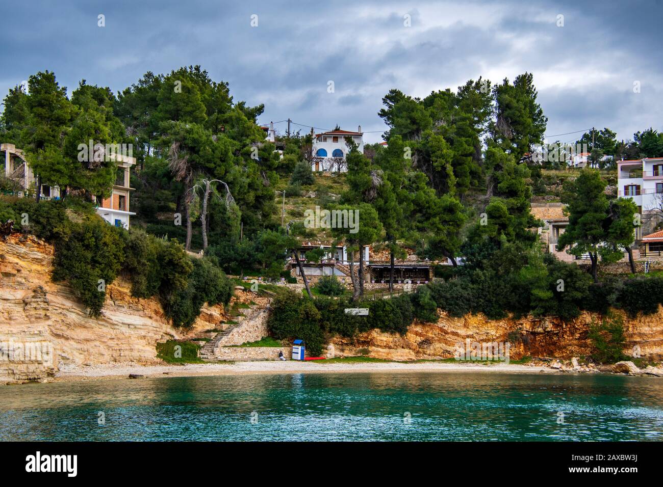 The Beautiful rocky gulf of Votsi beach in Alonnisos island, Greece ...