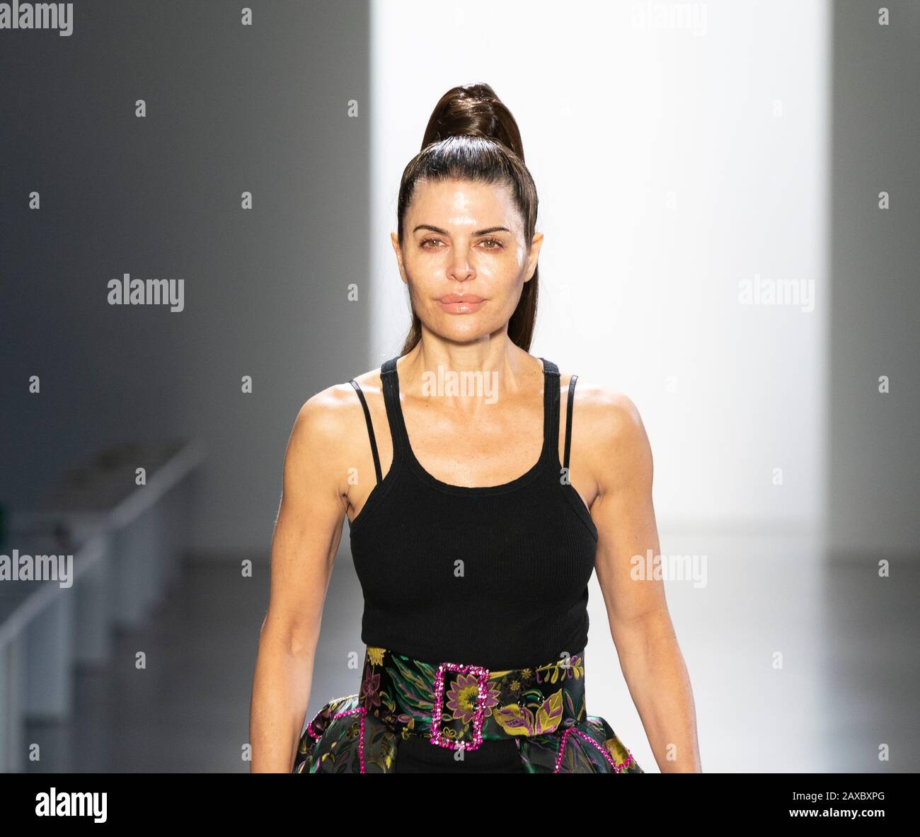 New York, NY - February 9, 2020: Lisa Rinna rehearses runway walk for ...