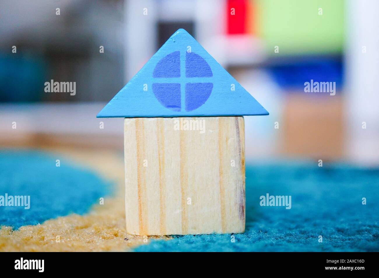 Rectangular and triangular shapes on each other forming a house Stock ...