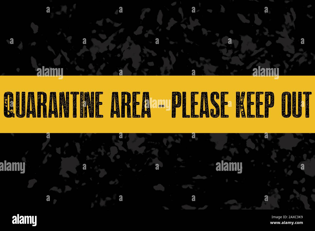 A yellow quarantine sign or tape on a dark background Stock Photo - Alamy