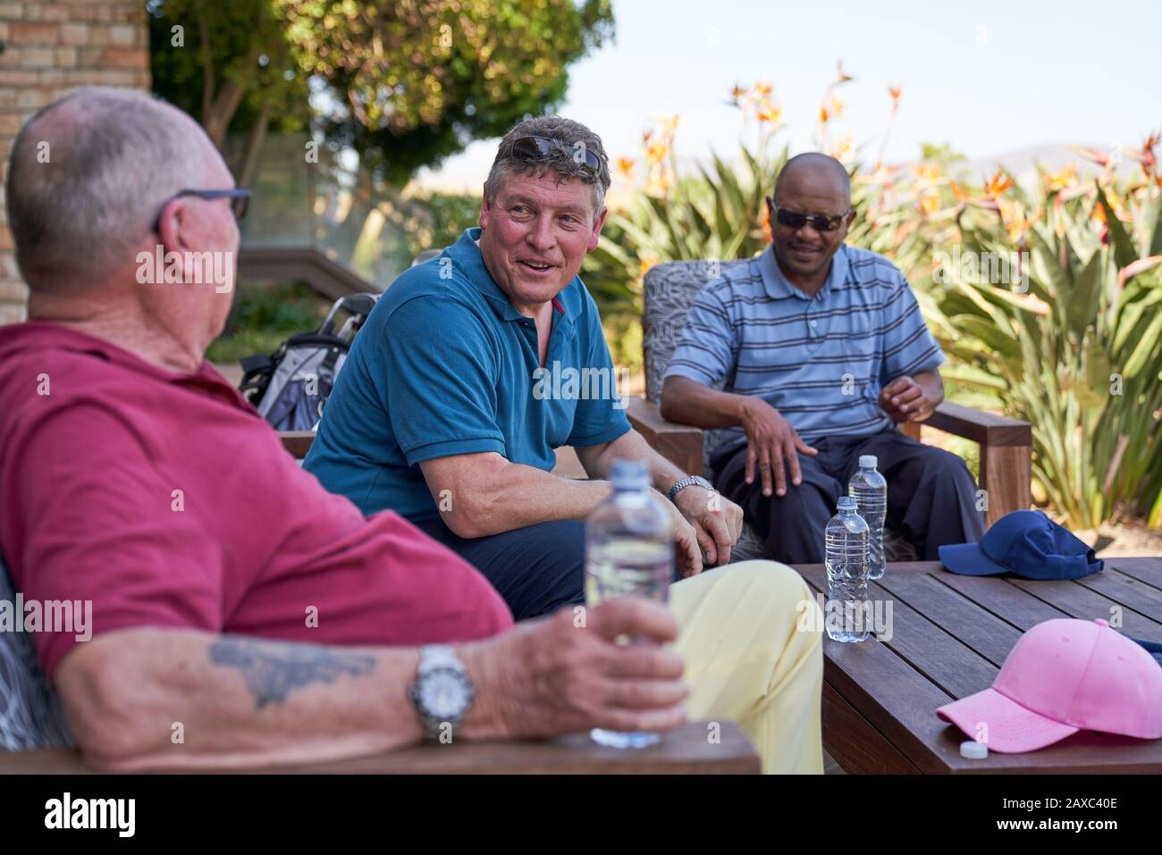 Senior friends drinking water hi-res stock photography and images - Alamy