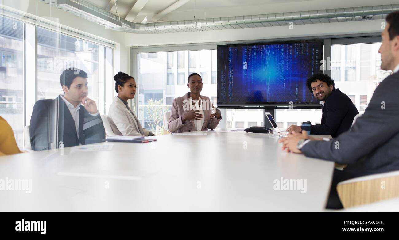Business people talking in conference room meeting Stock Photo - Alamy