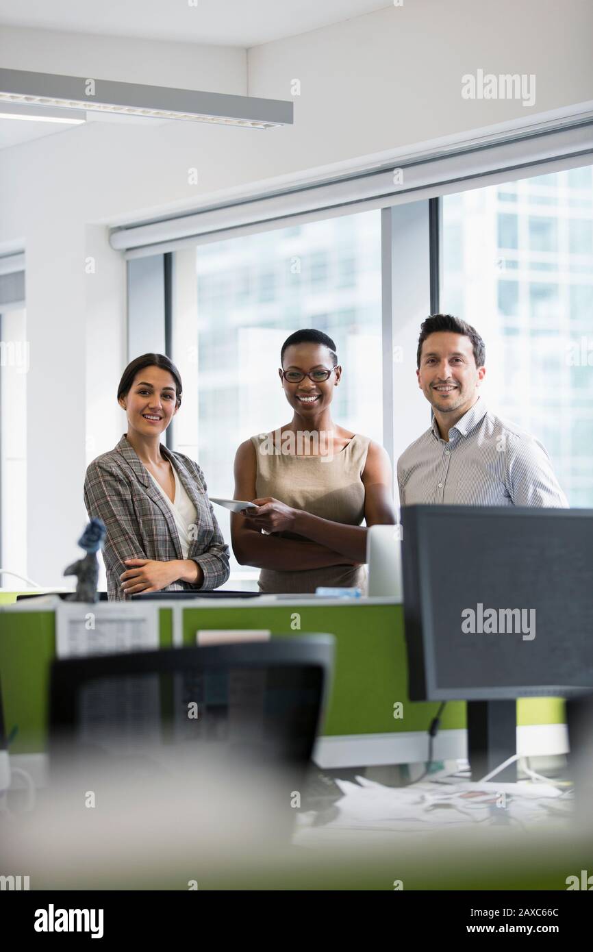 Portrait happy multiethnic businessman businesswoman hi-res stock ...