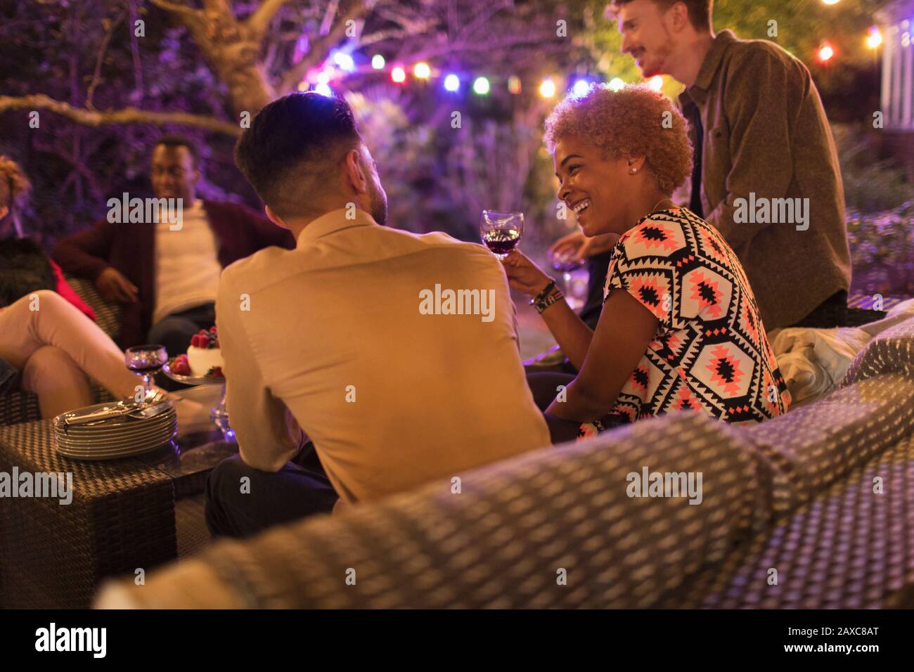 Couple garden night talking hi-res stock photography and images - Alamy