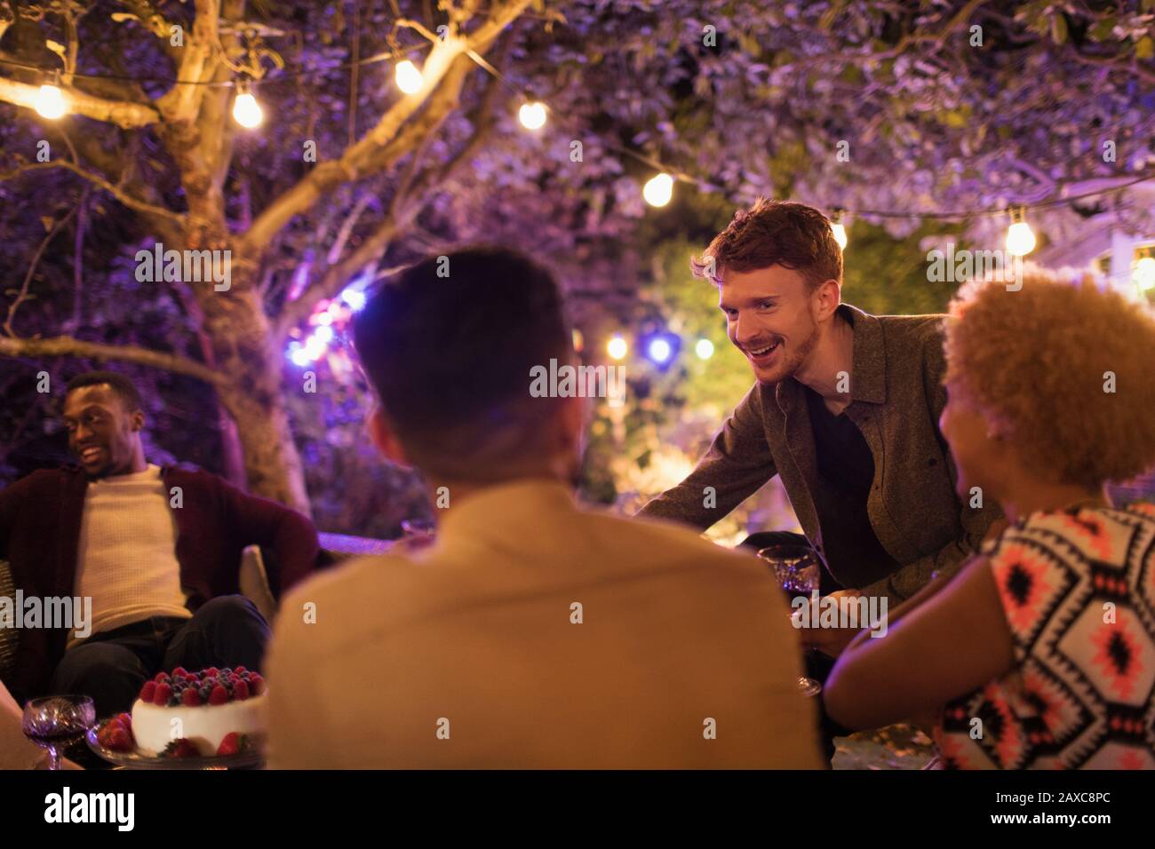 Friends enjoying garden party Stock Photo - Alamy