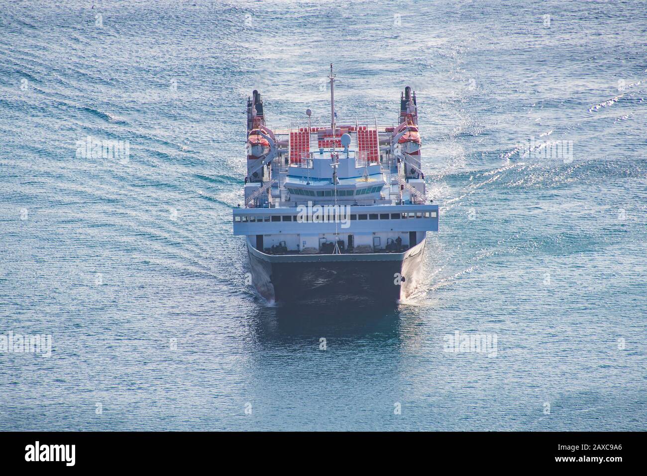 Express Skiathos Ferry boat from Hellenic Seaways company leaving the ...