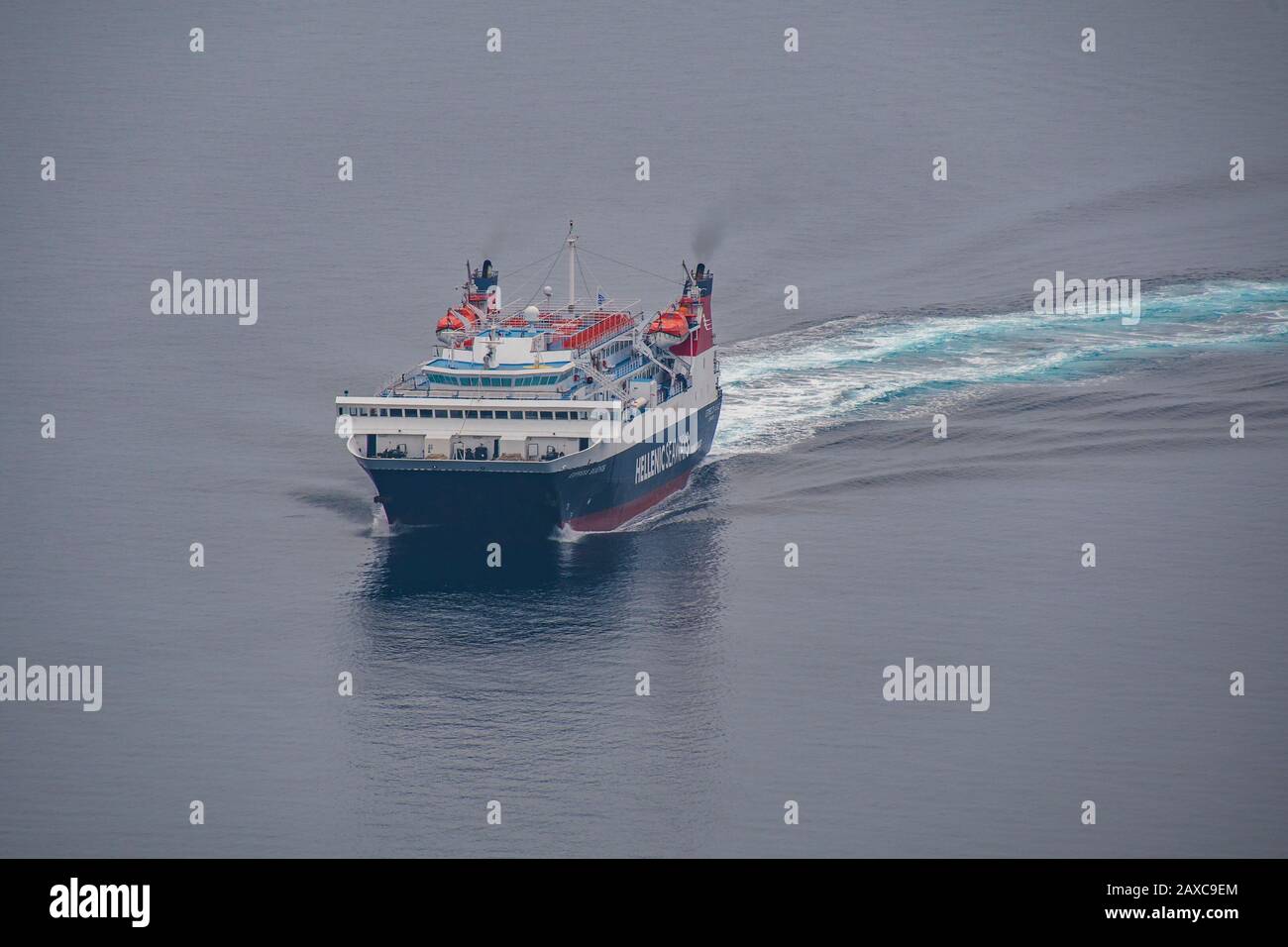 Express Skiathos Ferry boat from Hellenic Seaways company leaving the ...