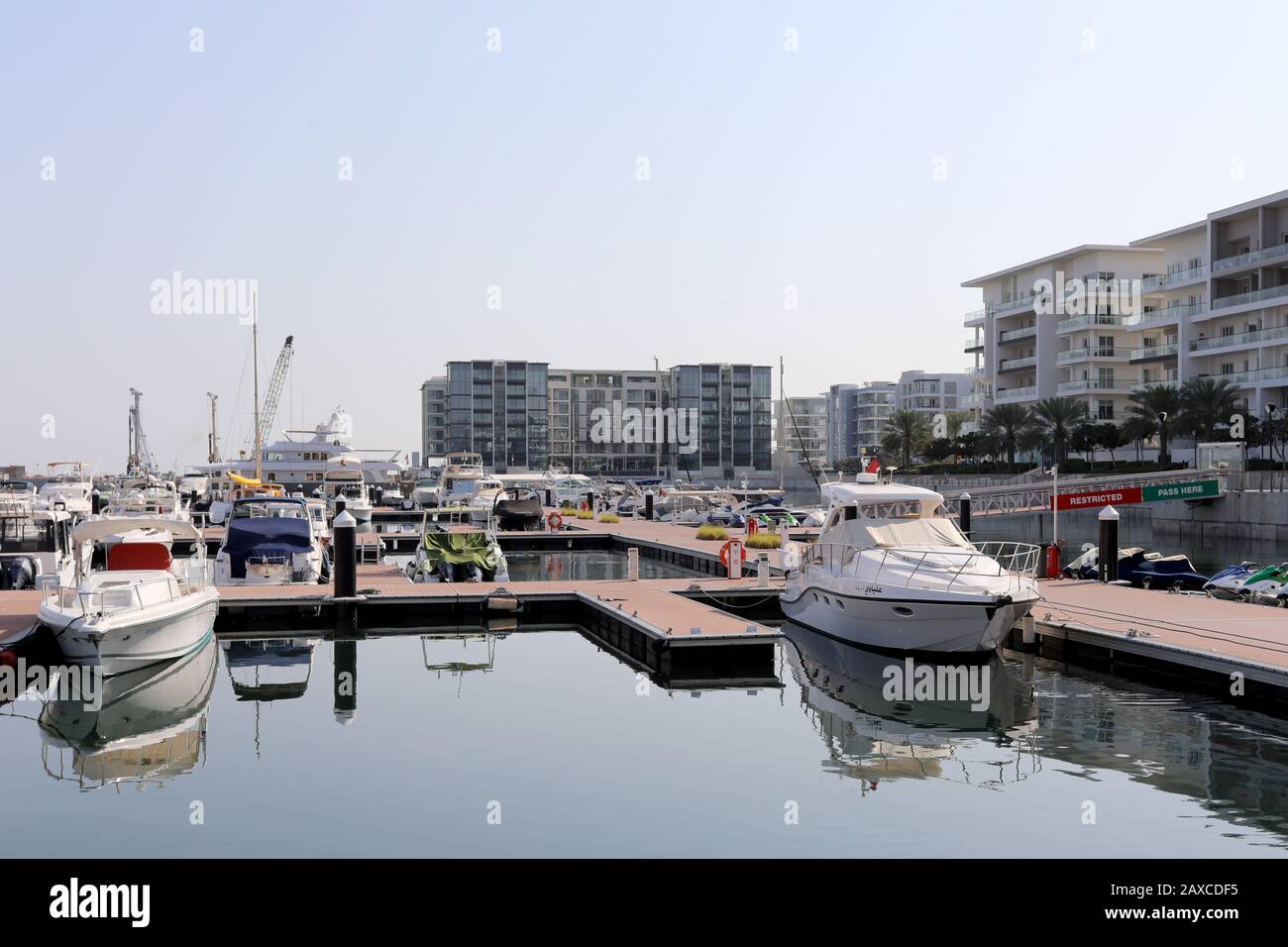 Muscat / Oman – February 11, 2020: Boats tied up at Al Mouj (The Wave ...