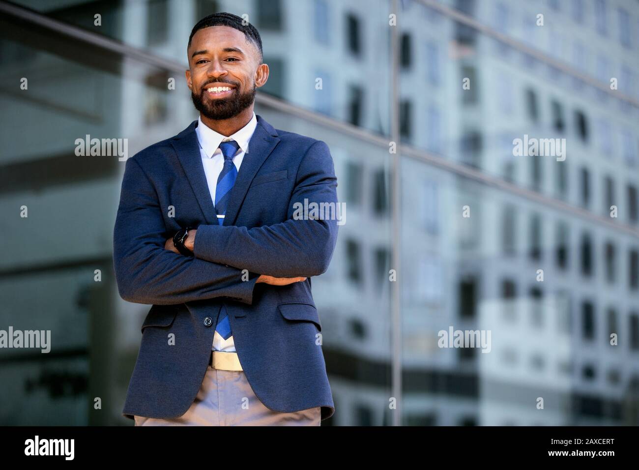 Lifestyle portrait of an african american business executive in a ...