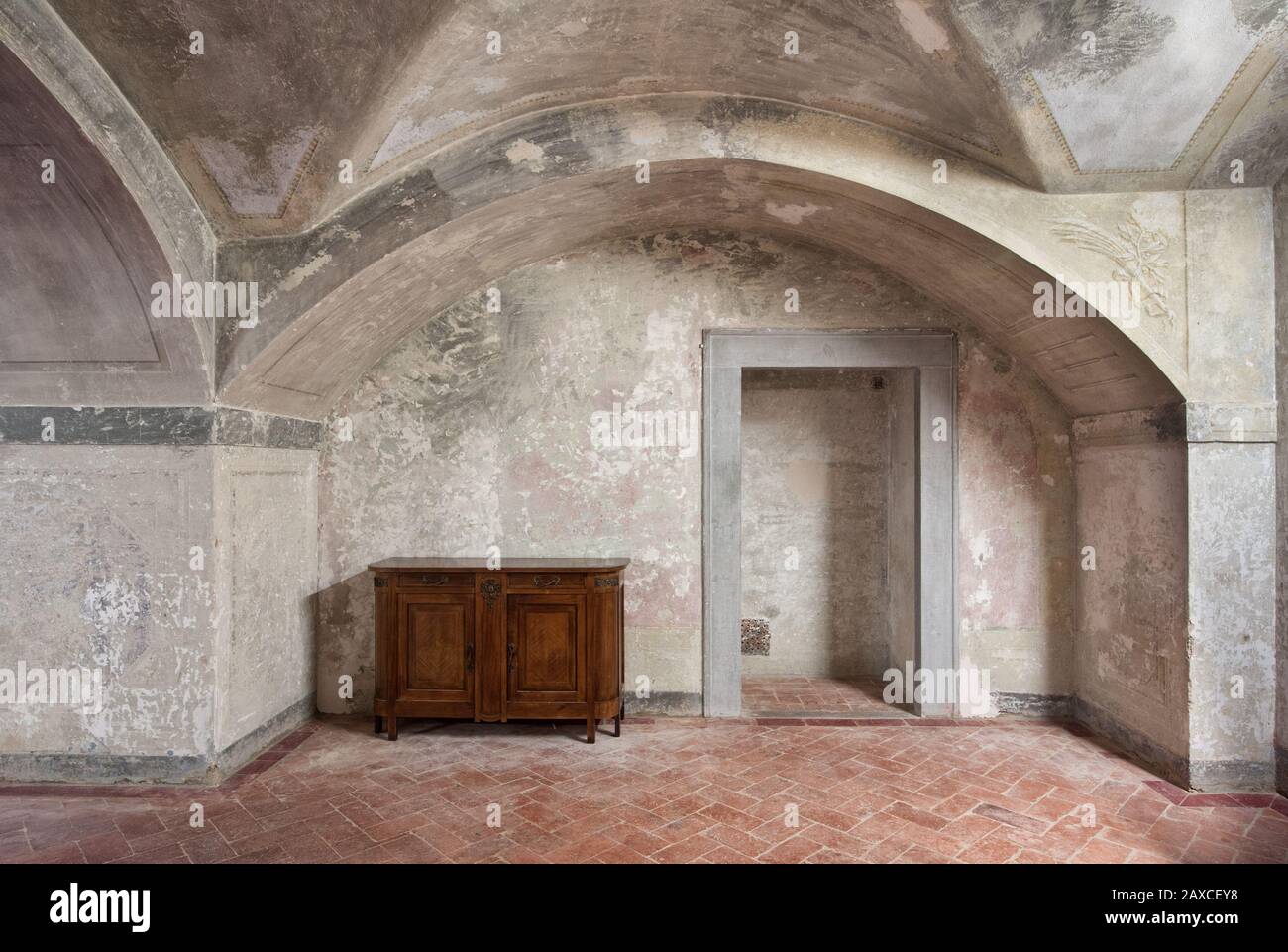 Florence, Italy - 2020, February 2: An area of the crypt of San Lorenzo ...