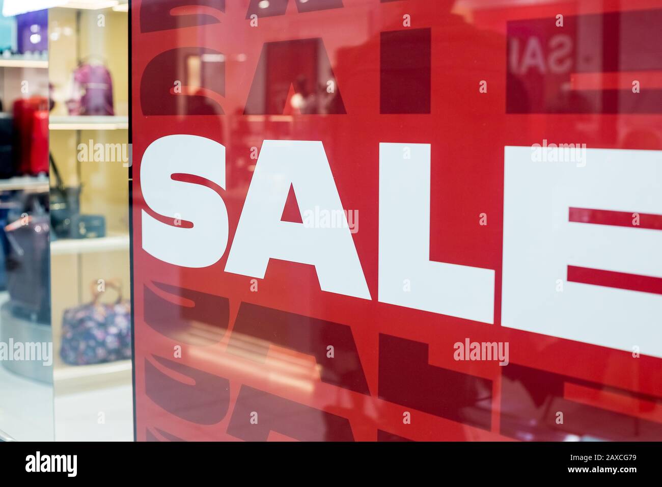 sales promotion of woman fashion clothes retail store in shopping mall ...