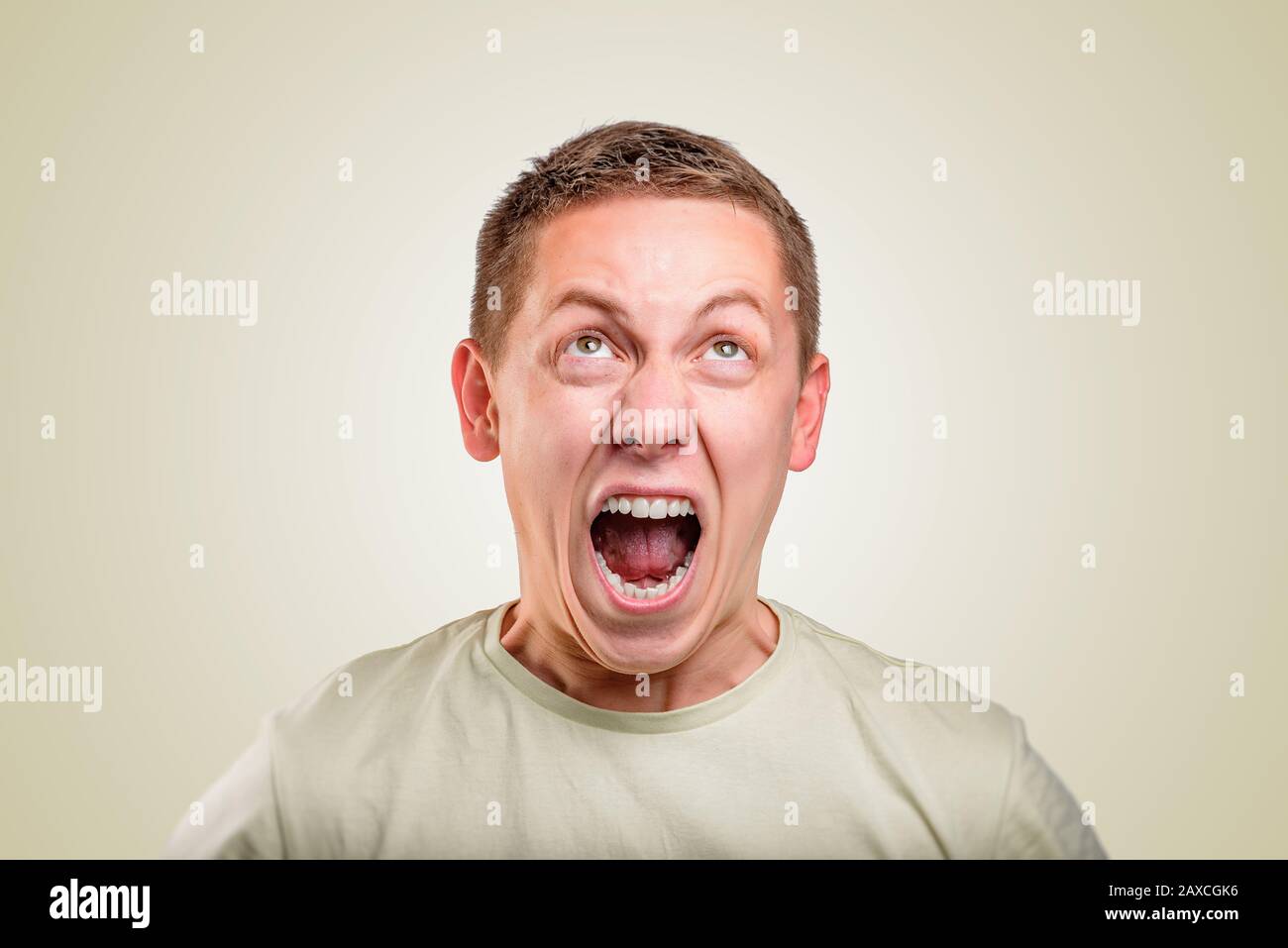 Angry man shouting up hi-res stock photography and images - Alamy
