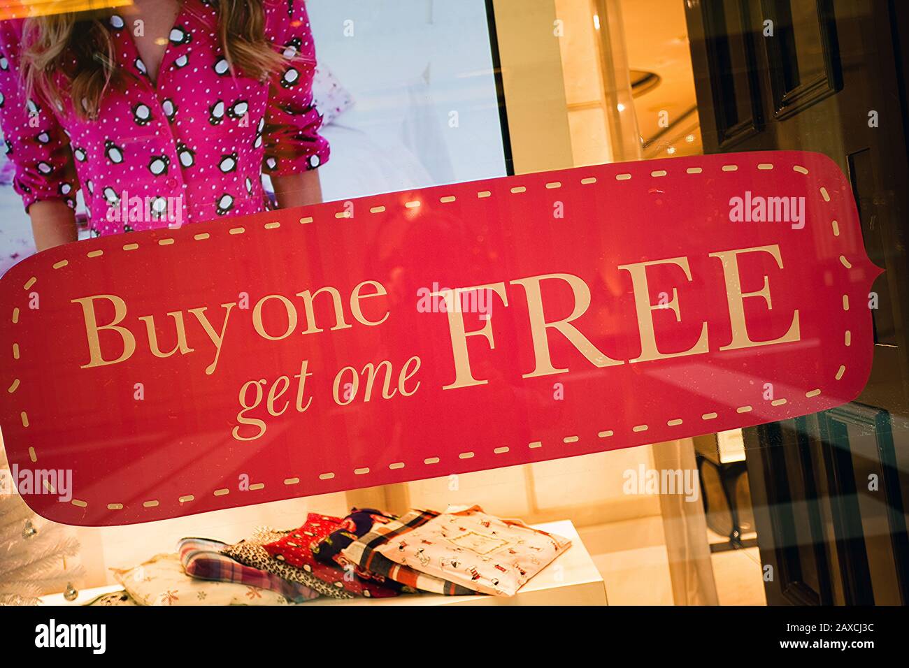 BOGOF Buy One Get One Free window display at the Trafford Centre ...