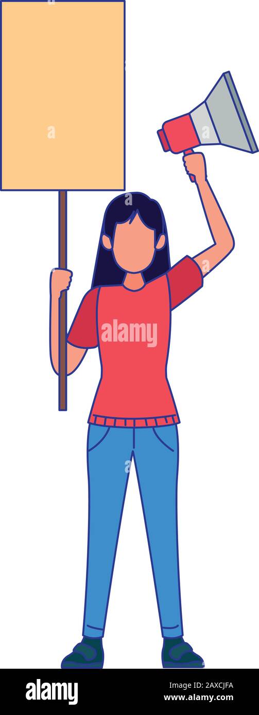 Freedom revolution megaphone woman Stock Vector Images - Alamy